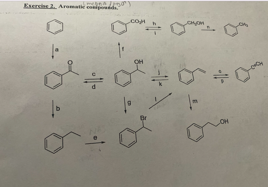 Solved Exercise 2. Aromatic compounds. n d c p⇄0 e | Chegg.com