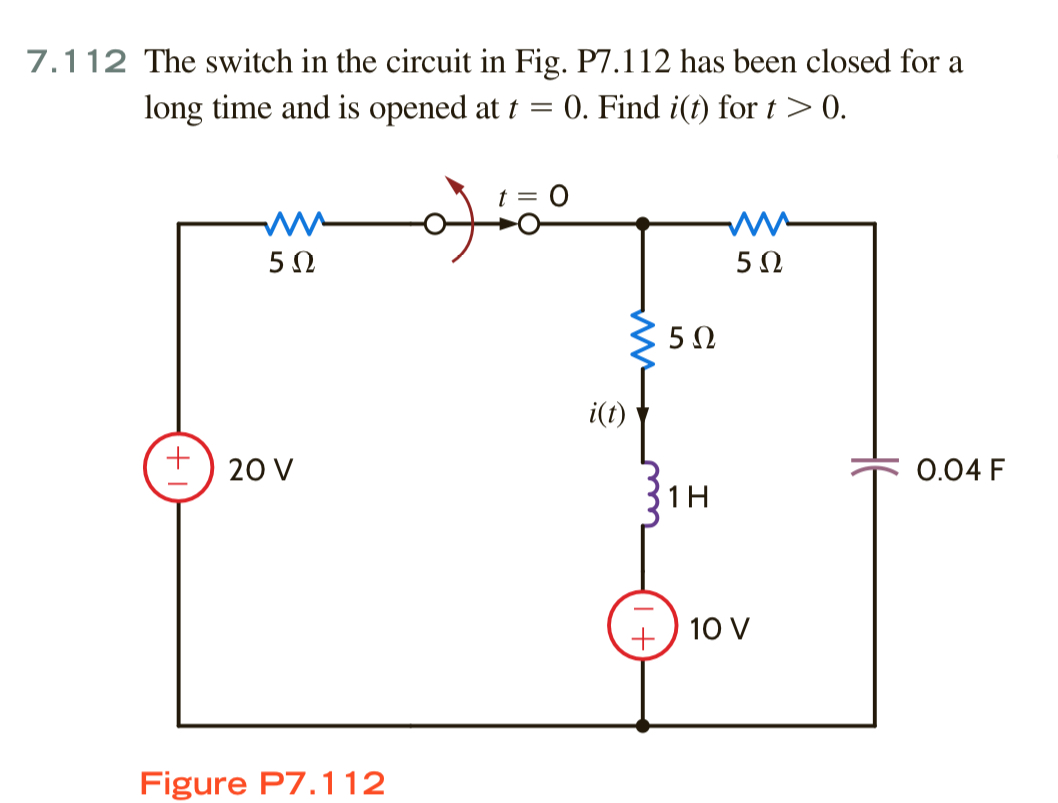 Solved 7.112 The switch in the circuit in Fig. P7.112 has | Chegg.com