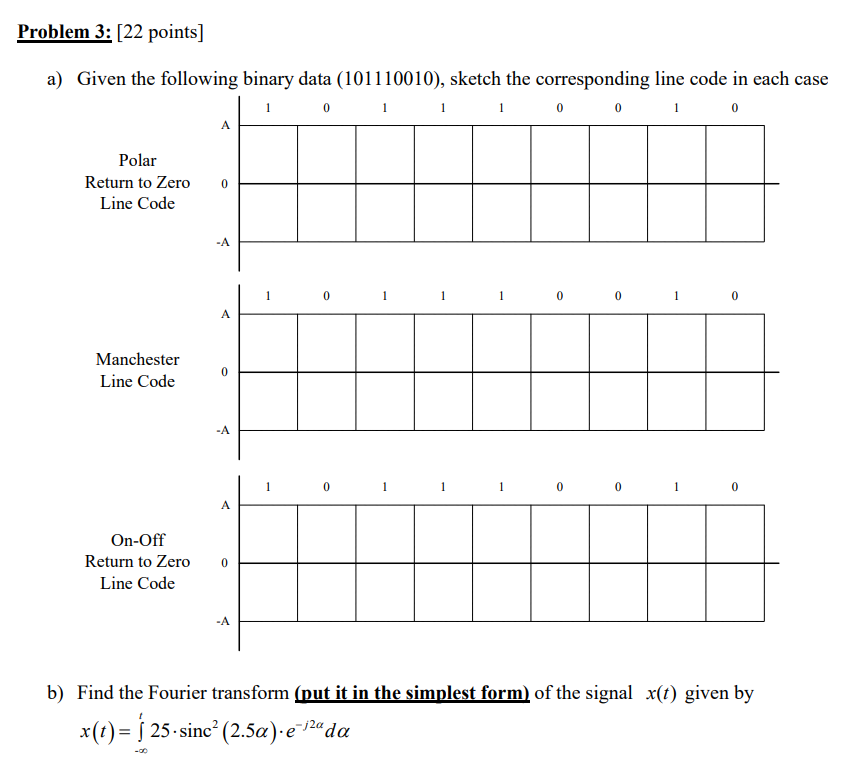 Solved Problem 3 22 Points A Given The Following Binary 