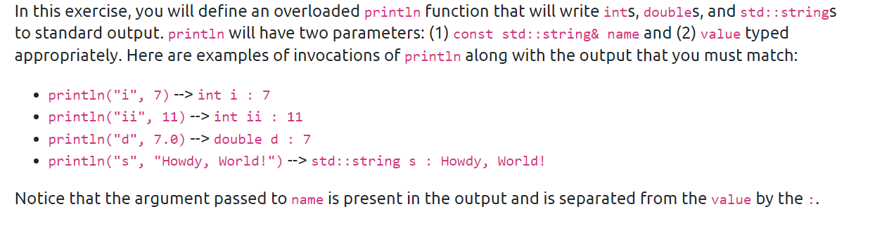Solved In this exercise, you will define an overloaded | Chegg.com