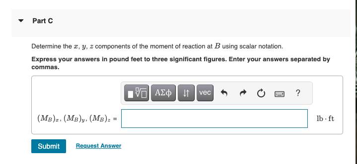 Solved Determine the x,y,z components of reaction force at A | Chegg.com