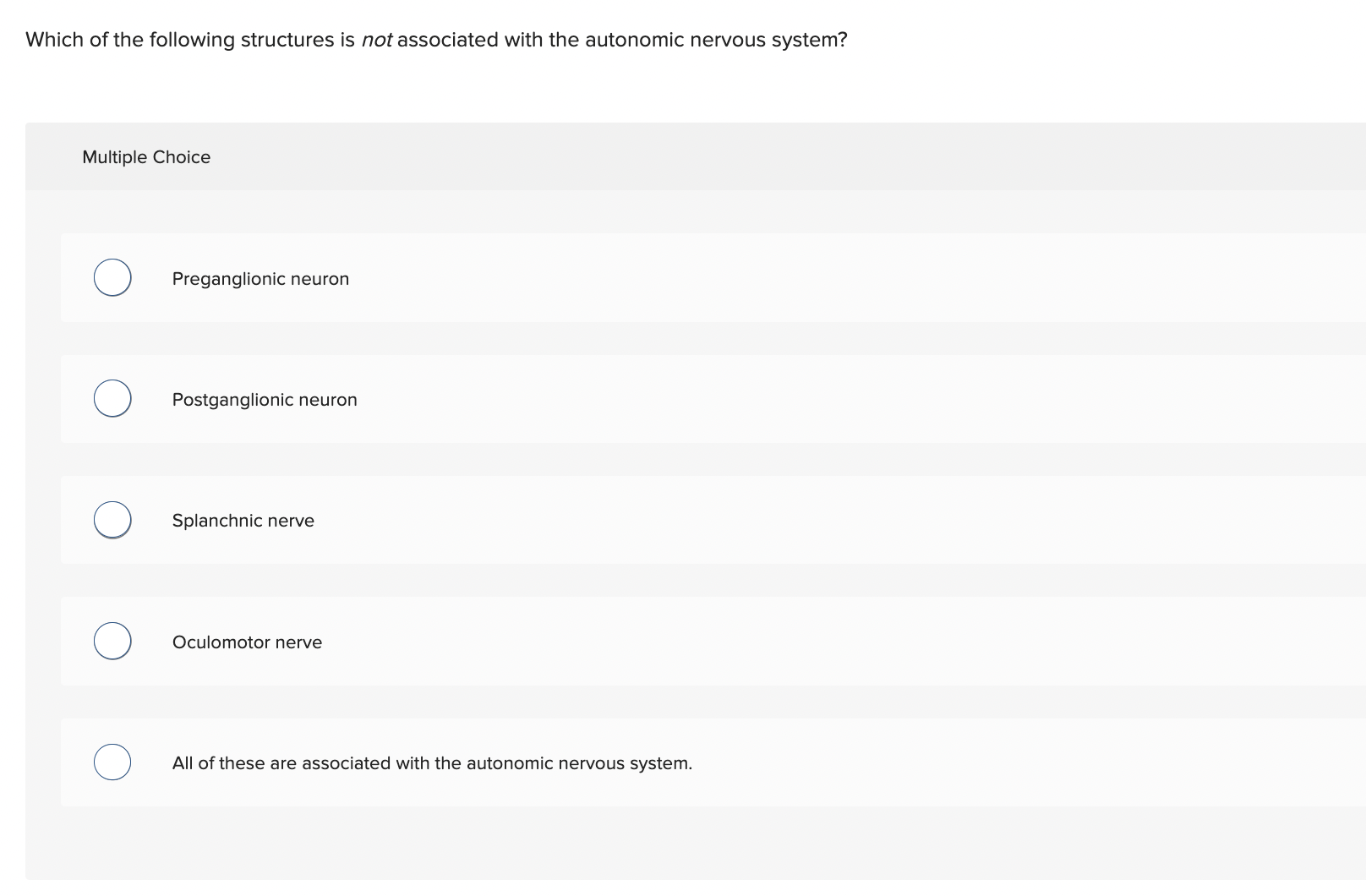 Solved Which of the following structures is not associated | Chegg.com