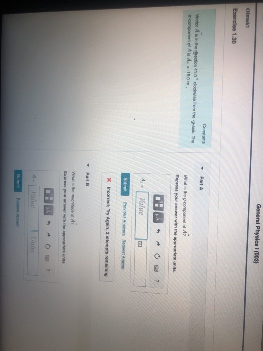 Solved Vector A is in the direction of 41.0 degrees | Chegg.com
