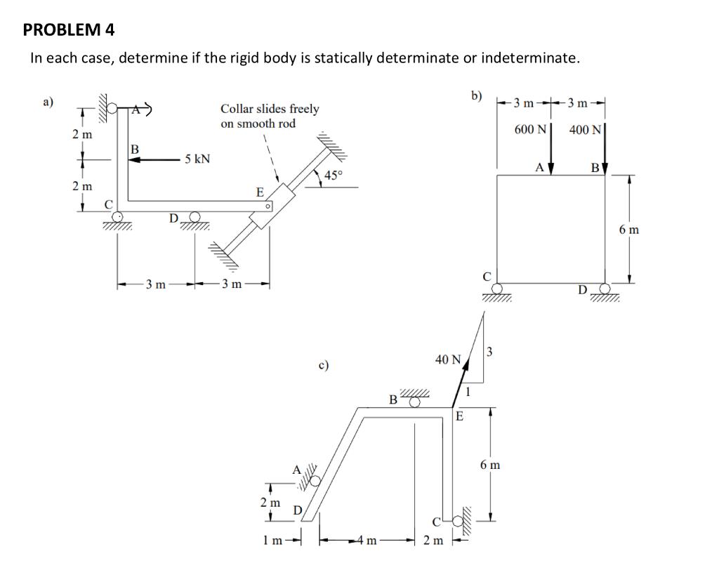 Solved In each case, determine if the rigid body is | Chegg.com