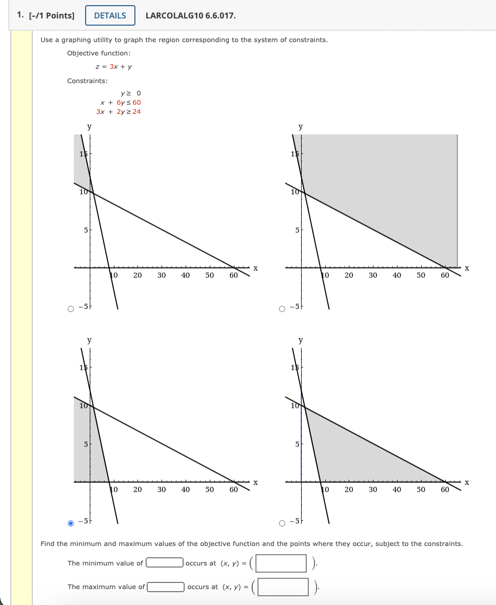 Solved 1. [-/1 Points] DETAILS LARCOLALG10 6.6.017. Use a | Chegg.com