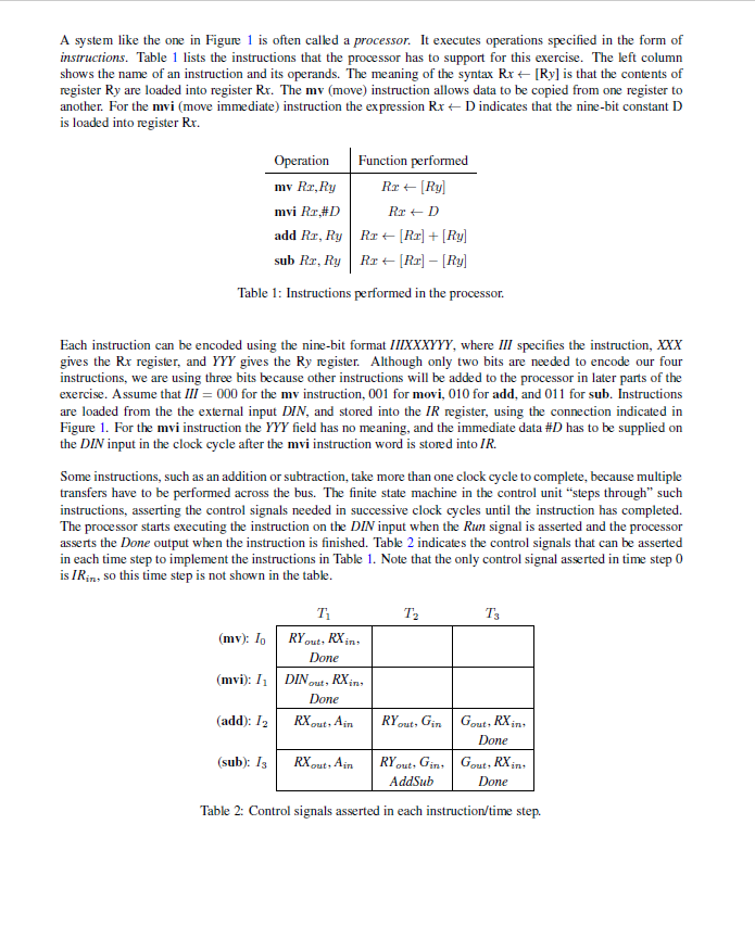 A Simple Processor Figure 1 shows a digital system | Chegg.com