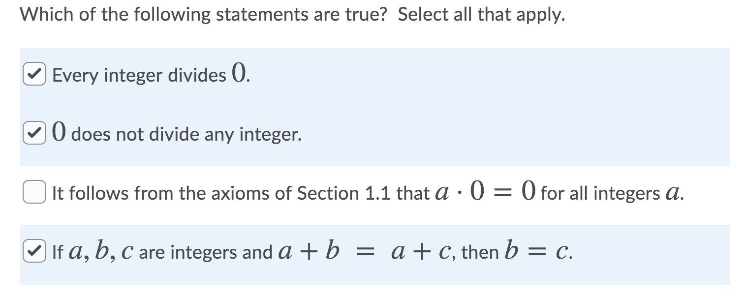 Solved Which of the following statements are true. Select | Chegg.com