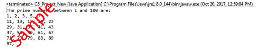 Solved Write a Java program that displays the prime numbers | Chegg.com