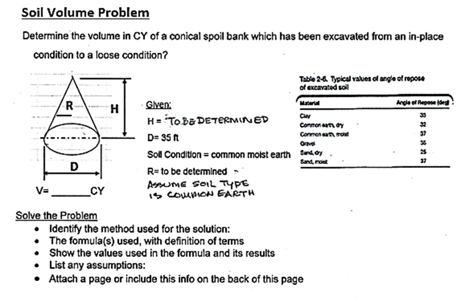Solved Soil Volume Problem Determine the volume in CY of a | Chegg.com