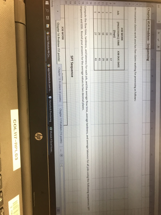 Solved 41 Compute the flow time, tardiness, and lateness for | Chegg.com
