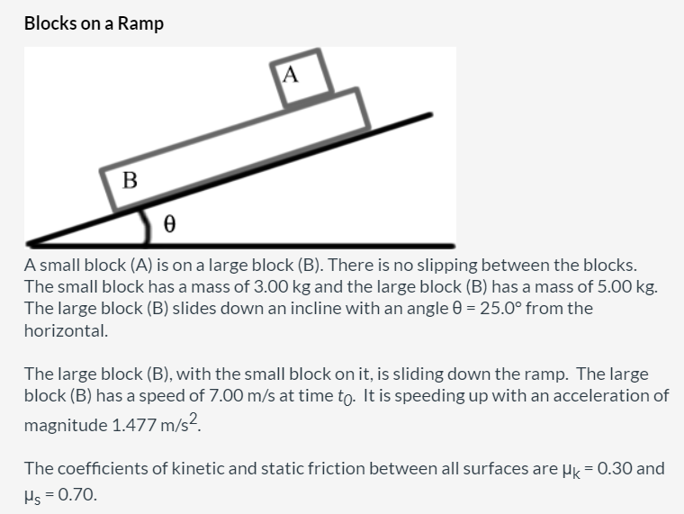 Solved Blocks on a Ramp А B 0 A small block (A) is on a | Chegg.com