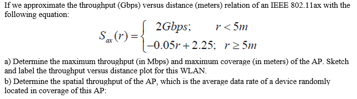 If we approximate the throughput (Gbps) versus | Chegg.com