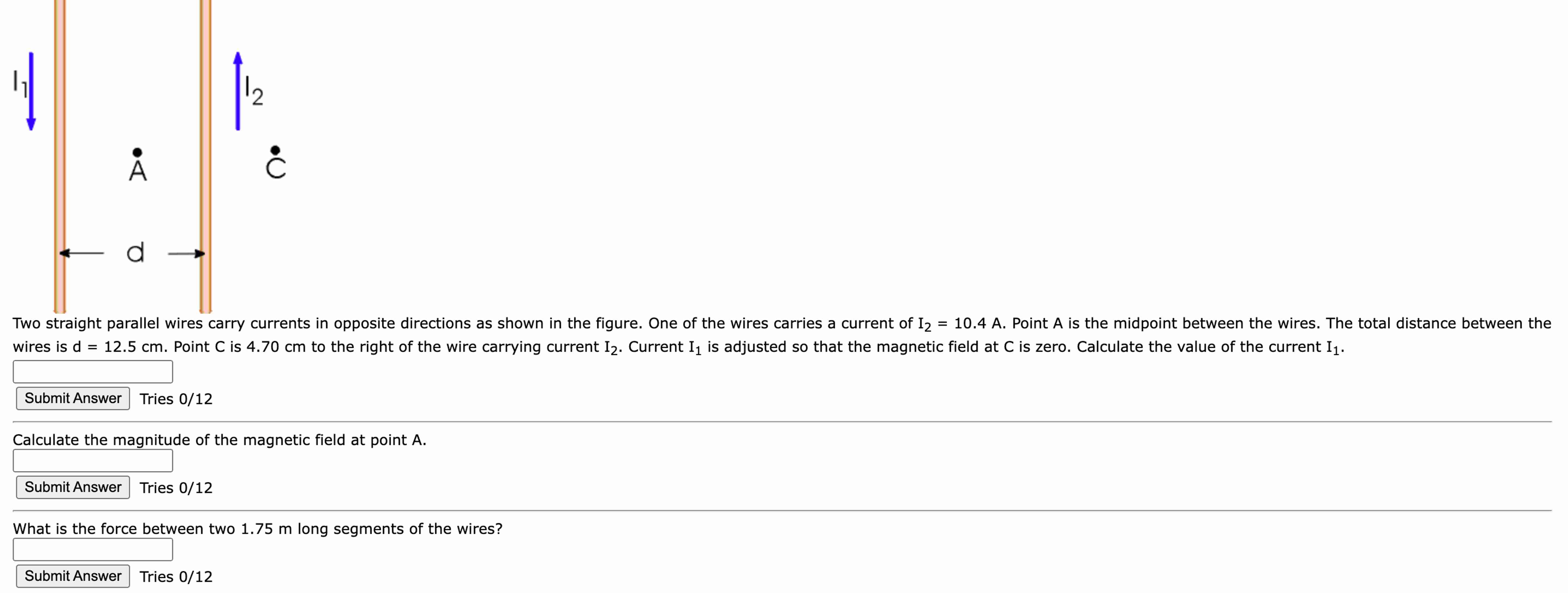 Solved Submit Answer Tries 0/12Calculate the magnitude of | Chegg.com