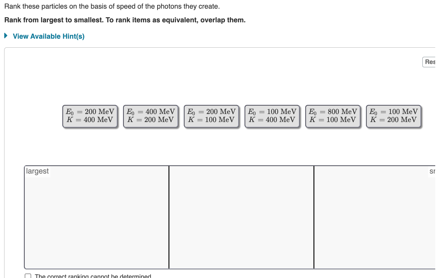 Solved Rank these particles on the basis of speed of the | Chegg.com