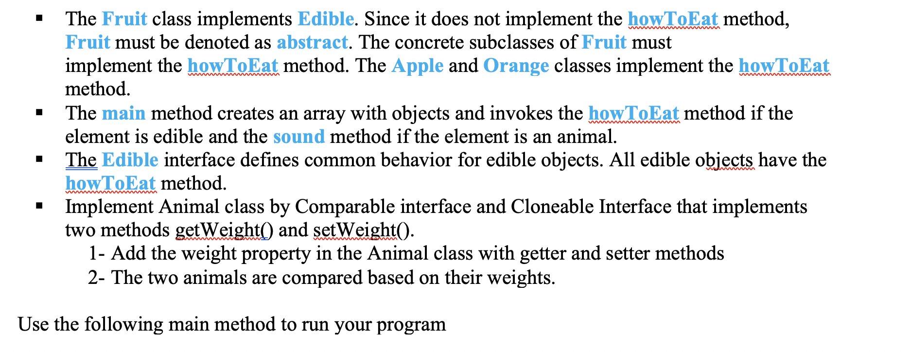 Solved Task 1: Complete the program below that implement the | Chegg.com