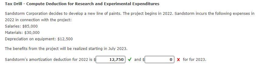 Solved Tax Drill - Compute Deduction for Research and | Chegg.com