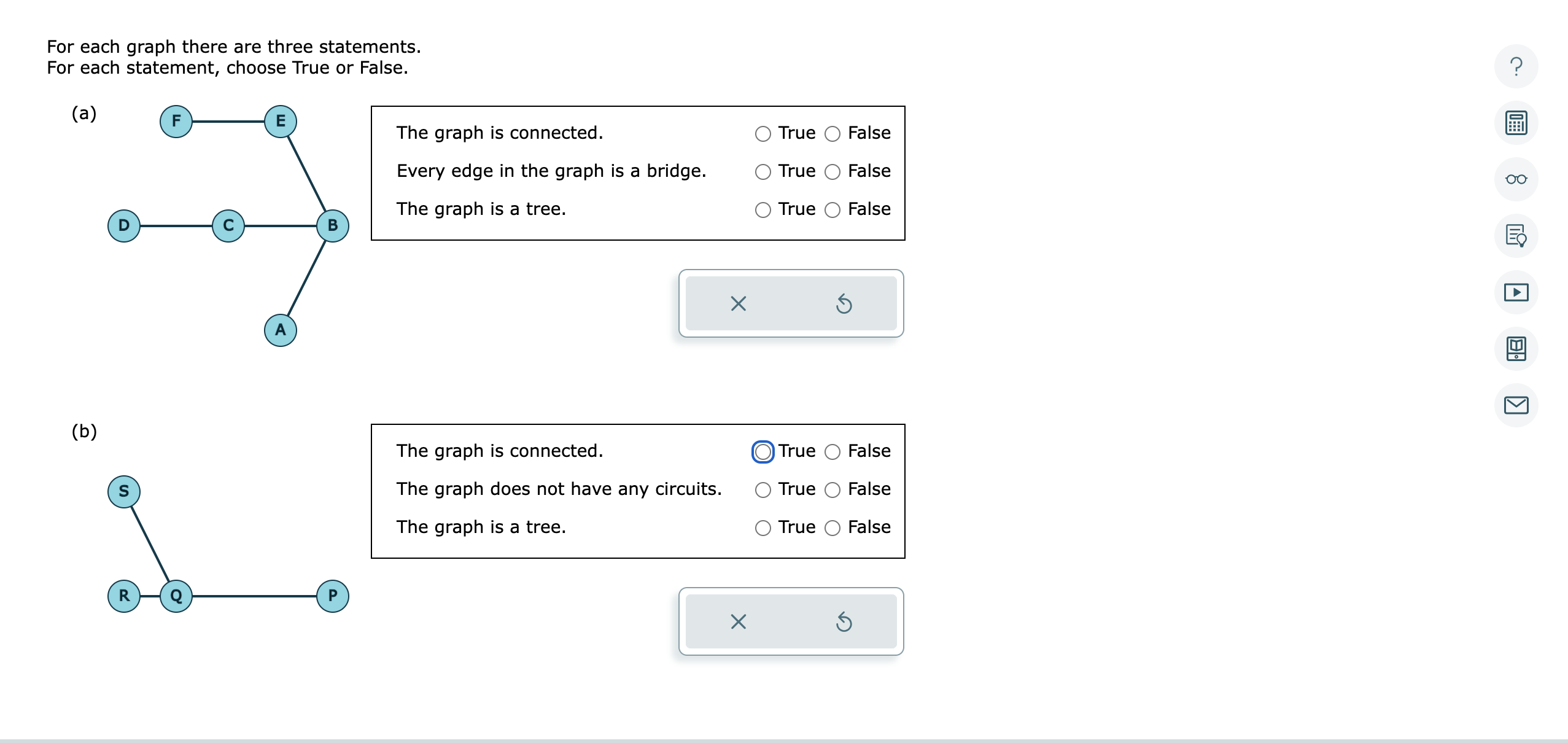 Solved For each graph there are three statements. For each | Chegg.com