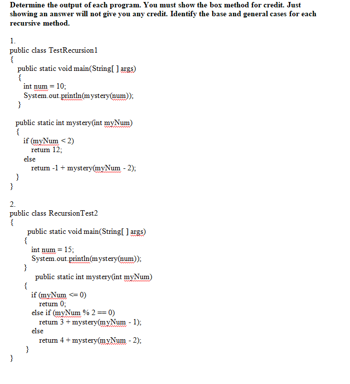 Solved Determine the output of each program. You must show | Chegg.com