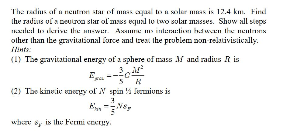 Radius Of Neutron Star
