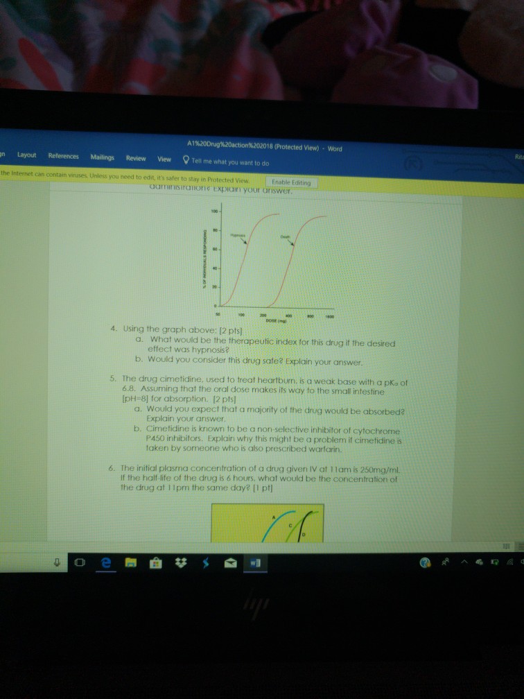 Solved A1%20Drug%20action%202018 (Protected View-word Layout | Chegg.com