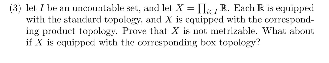 Solved Topology let I be an uncountable set, and let X =Ui∈I | Chegg.com