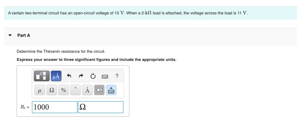 Solved A certain two-terminal circuit has an open-circuit | Chegg.com