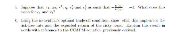 Consider the following problem of an individual faced | Chegg.com