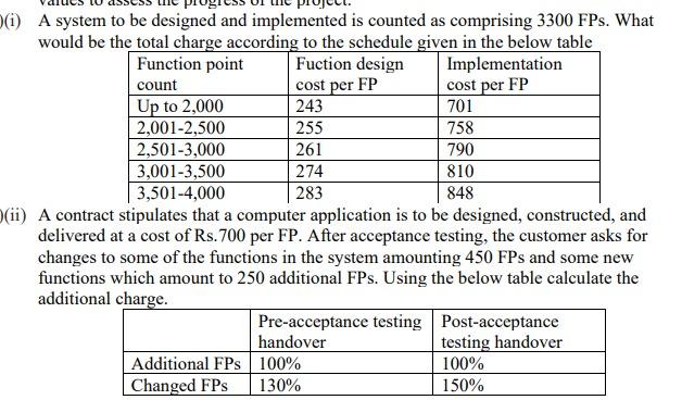 Solved i) A system to be designed and implemented is counted | Chegg.com
