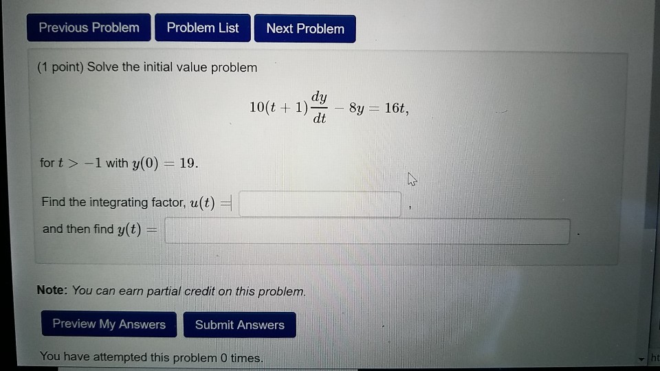 Solved Previous Problem Problem List Next Problem 1 Point 1590