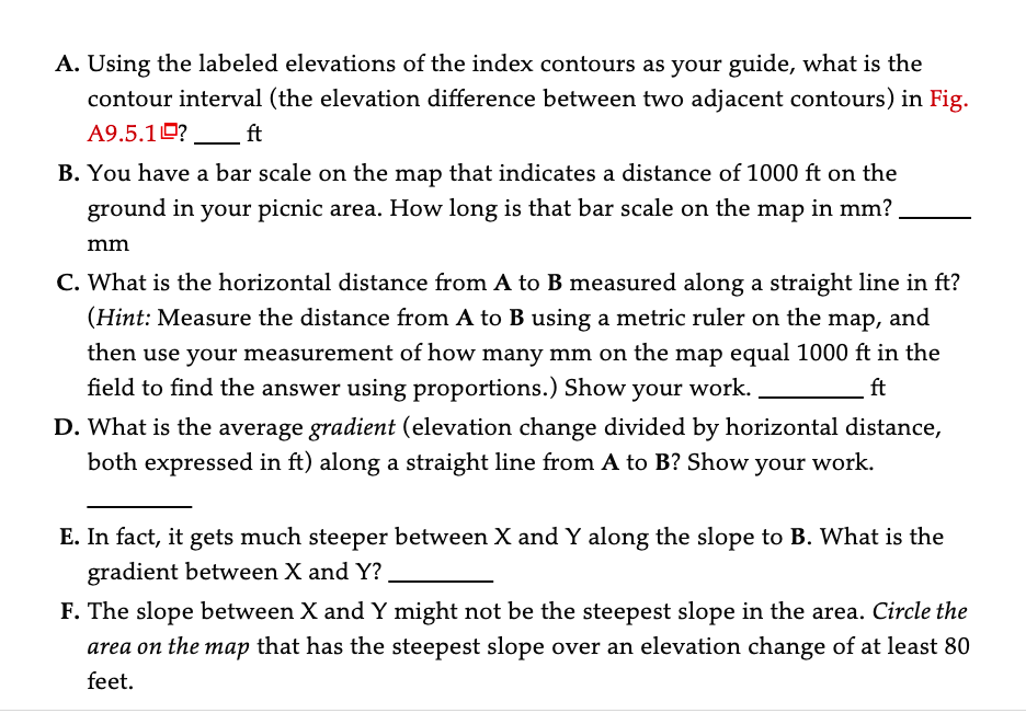 Solved You Will Construct A Topographic Profile From A 