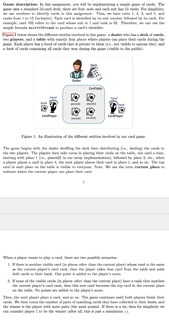 Solved Game description: In this assignment, you will be | Chegg.com