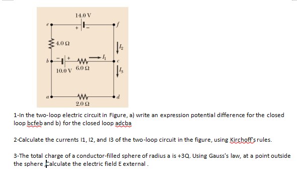 Solved 1-In the two-loop electric circuit in Figure, a) | Chegg.com