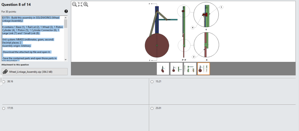 Solved E31701: Build this assembly in SOLIDWORKS (Wheel | Chegg.com