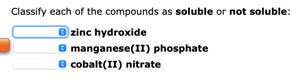 Solved Soluble Ionic Compounds 1. Most nitrate (NO3¯) salts | Chegg.com
