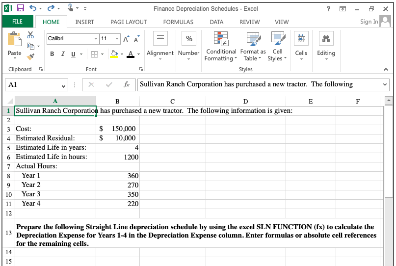 Solved Depreciation using Excel's Absolute Cell Referencing, | Chegg.com