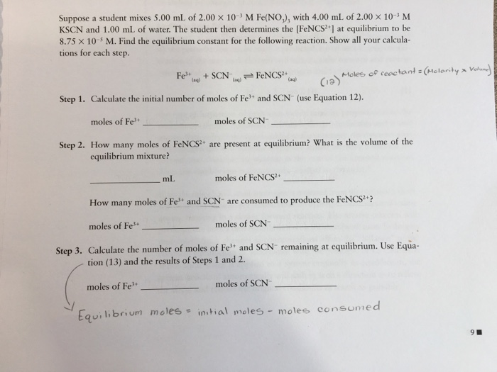 Solved Suppose a student mixes 5.00 ml. of 2.00 × 10-3 M | Chegg.com