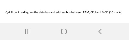 diagram of CPU RAM and MCC using address bus and data | Chegg.com