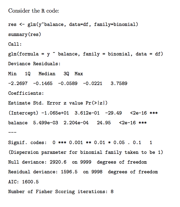(d) (4 marks] Consider the Default dataset from the | Chegg.com