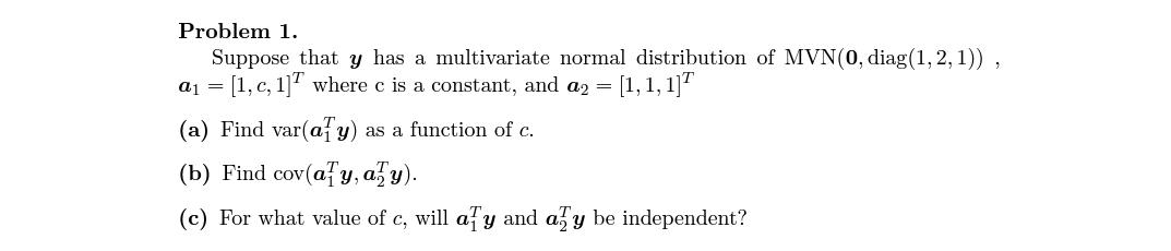 Solved Problem 1. Suppose that y has a multivariate normal | Chegg.com