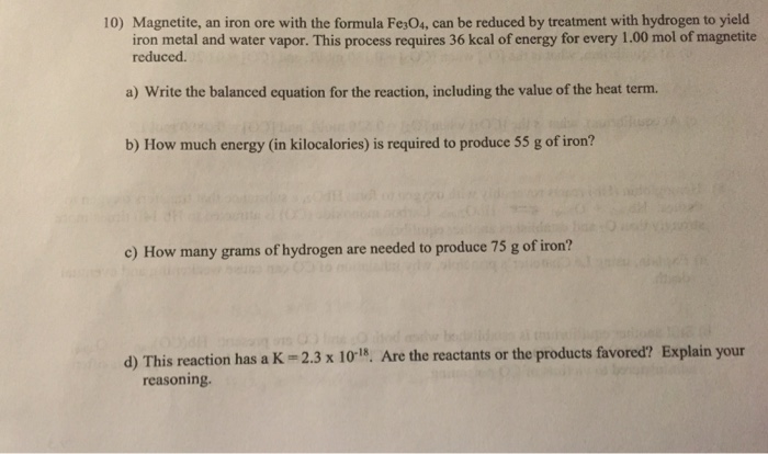 Solved Magnetite, an iron ore with the formula, Fe3O4, can | Chegg.com