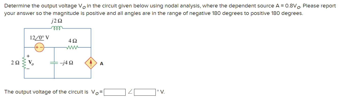 Solved Determine the output voltage Vo in the circuit given | Chegg.com