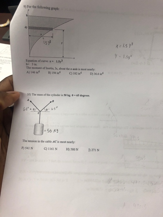 Solved 9) For the following graph: dy 1.5 y I.sy Equation of | Chegg.com