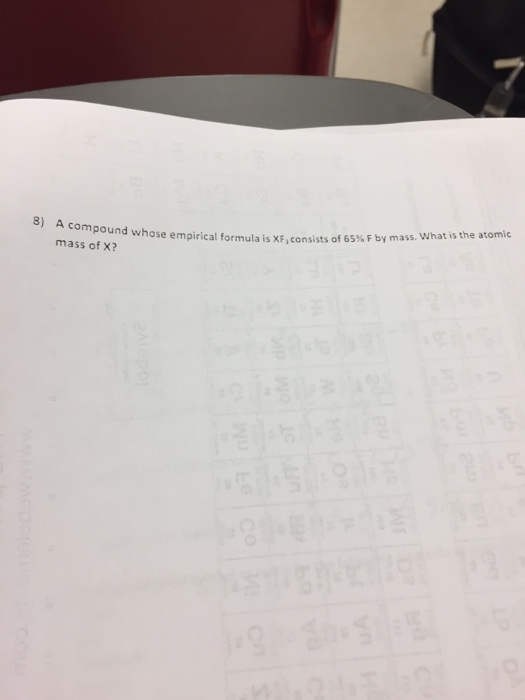 Solved A compound whose empirical formula is XF_1 consists | Chegg.com