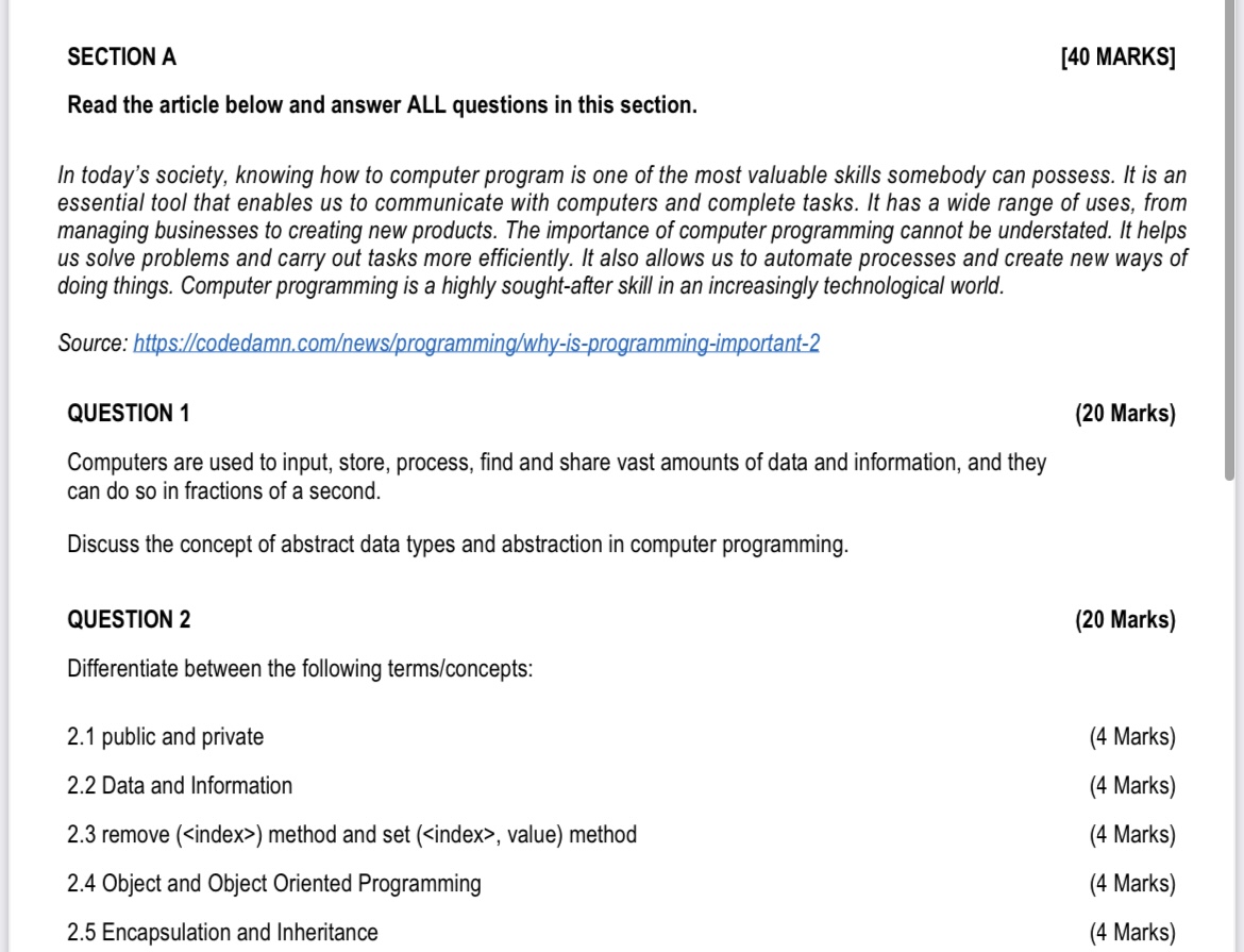 Solved Read the article below and answer ALL questions in | Chegg.com