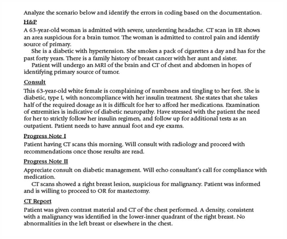 Solved Analyze the scenario below and identify the errors in | Chegg.com