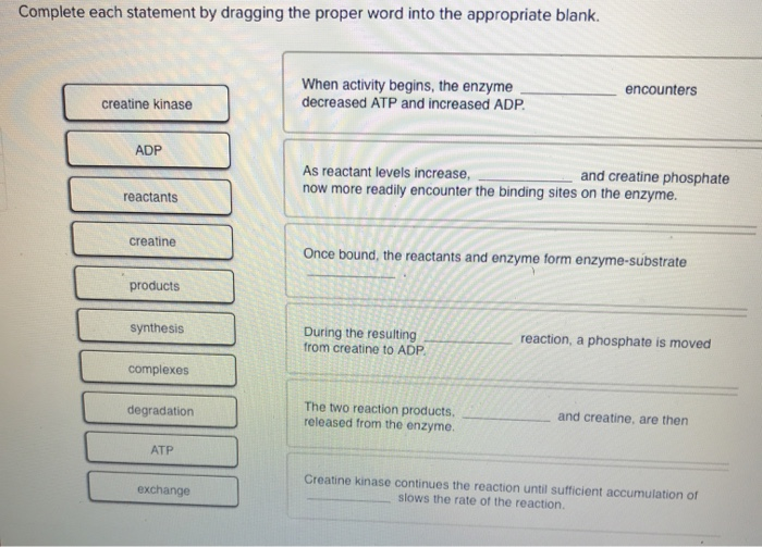 Solved Complete each statement by dragging the proper word | Chegg.com