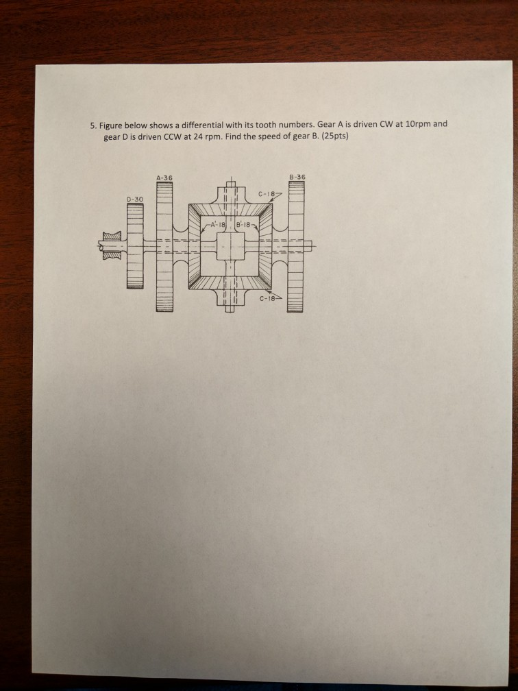 Solved 5. Figure below shows a differential with its tooth | Chegg.com