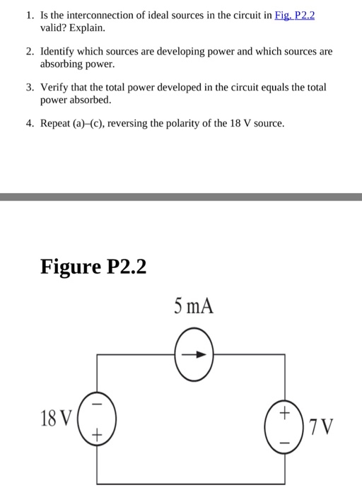 Solved 1. Is the interconnection of ideal sources in the | Chegg.com