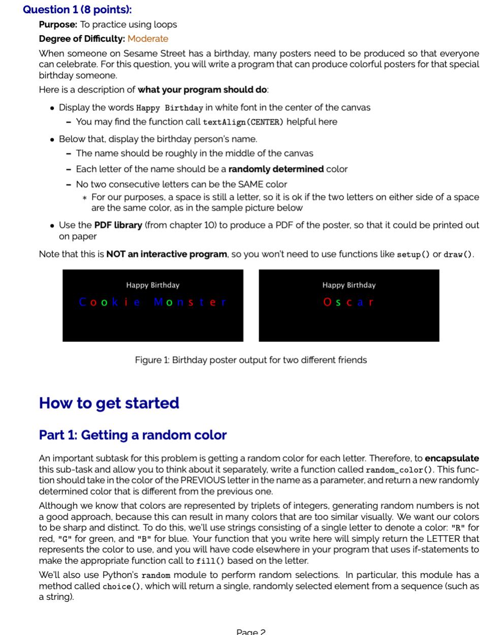 Solved Question 1 (8 points): Purpose: To practice using | Chegg.com
