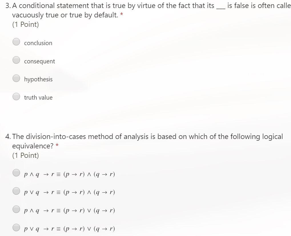 Solved Discrete Math Reading Quiz Section 2.2 Conditional | Chegg.com